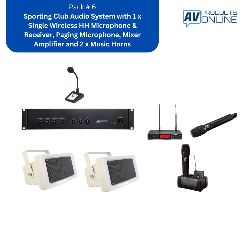 Pack #6 Sporting Club Audio System with 1 x Single Wireless HH Microph ...